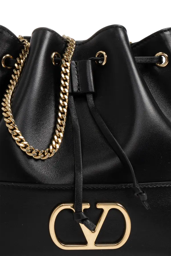 Valentino Garavani Leather Bucket Bag With Logo