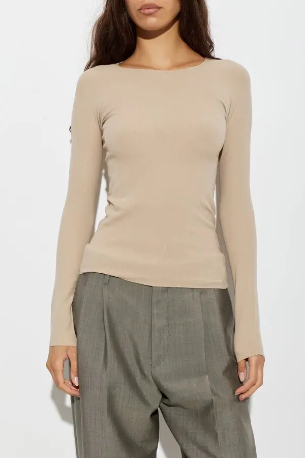 JIL SANDER Ribbed Long Sleeve Top