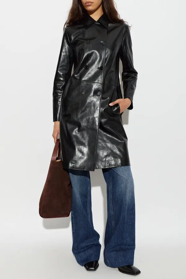 JIL SANDER Double-breasted Leather Coat