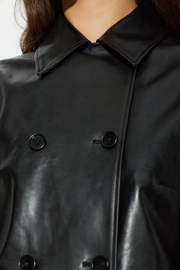 JIL SANDER Double-breasted Leather Coat