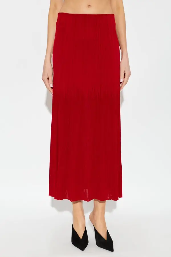 Balmain Pleated Skirt - Red