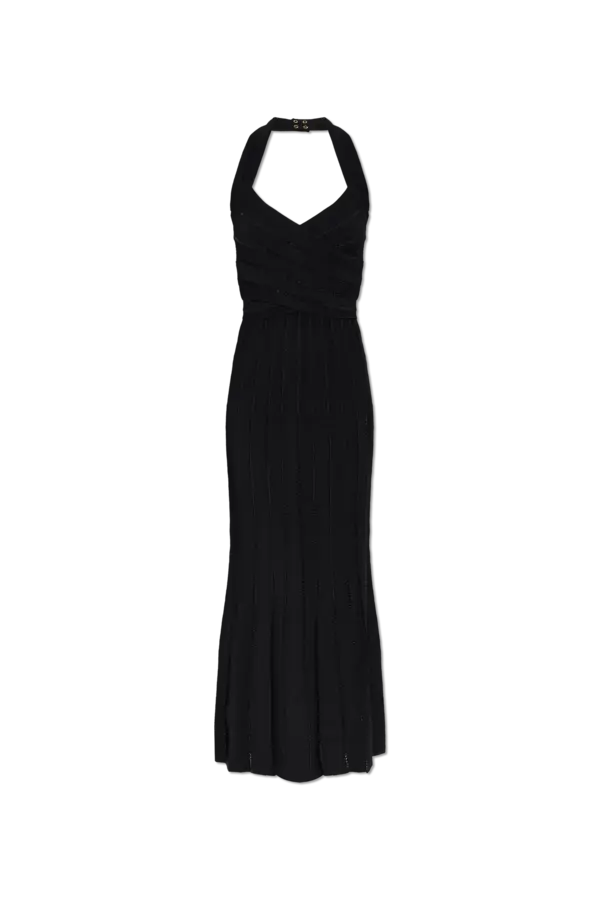 Balmain Halterneck Open Back Dress - Black