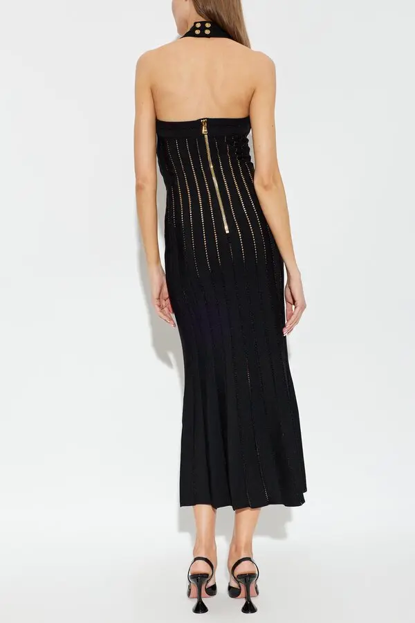 Balmain Halterneck Open Back Dress