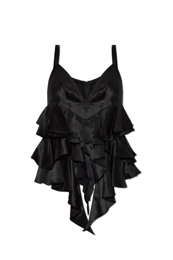 Balmain Silk Camisole Top - Black