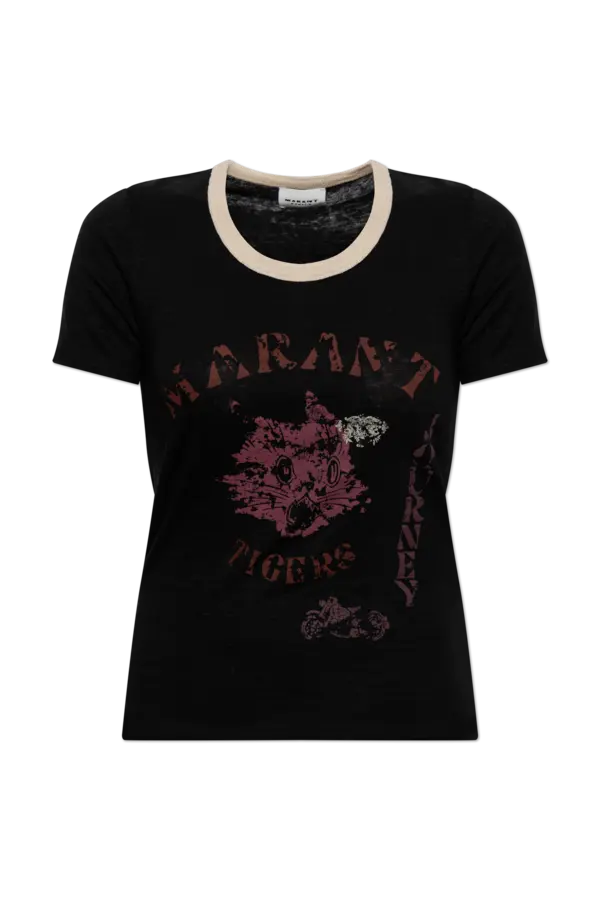 MARANT ETOILE Kiliann Linen T-shirt - Black