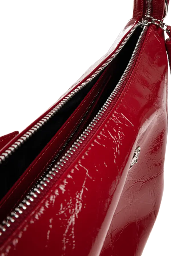 VIVIENNE WESTWOOD Emma Glossed Leather Shoulder Bag