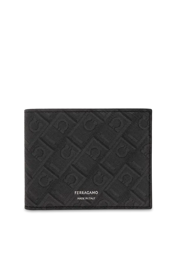 FERRAGAMO Leather Wallet With Monogram - Brown