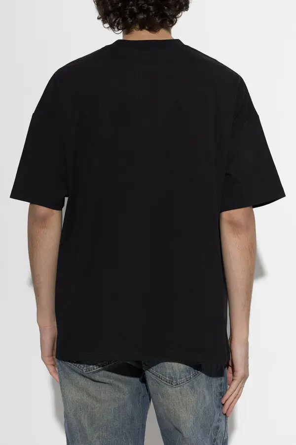 Balmain T-shirt With Logo And Shimmering Appliqués