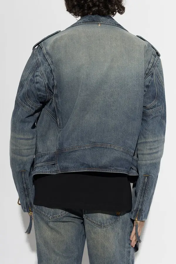 Balmain Denim Jacket With Belt