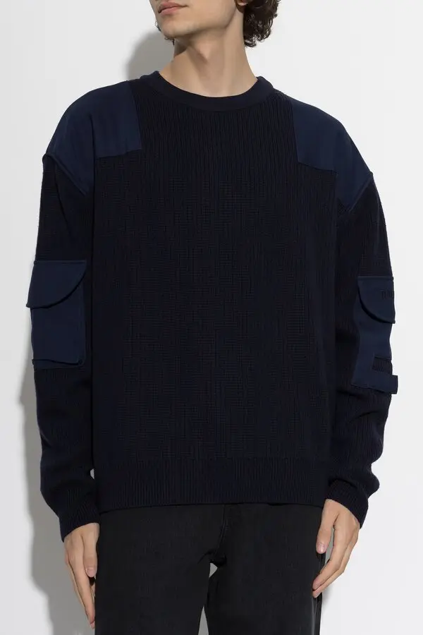 Balmain Wool Sweater With Pockets On The Sleeves