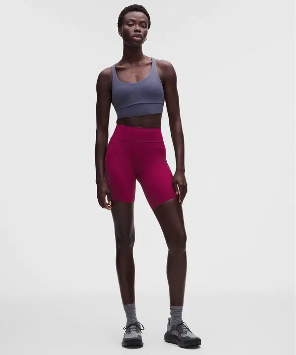 Lululemon Fast And Free 6-pocket High-rise Short 8 - Raspberry Rave