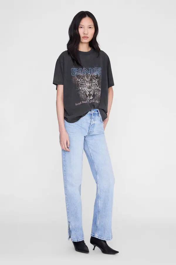 ANINE BING Cade Tee Leo Muse - Washed Black