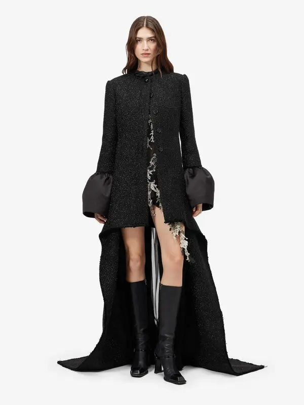 Alexander McQueen Metallic Tweed High-low Coat
