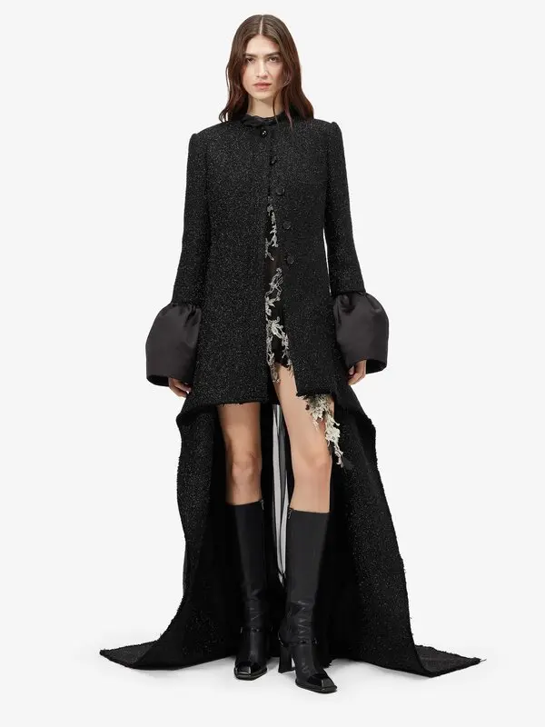 Alexander McQueen Metallic Tweed High-low Coat