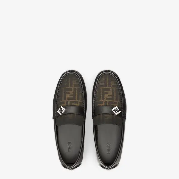 Fendi Ff Metal Driving Loafers - Black