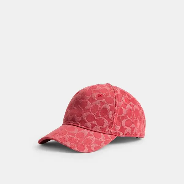 COACH OUTLET Signature Denim Baseball Hat - Red