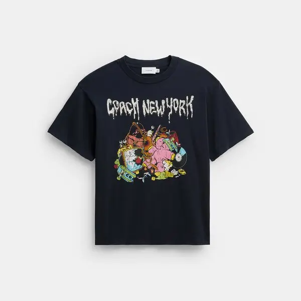 COACH OUTLET Cartoons Relaxed T-shirt In Organic Cotton - Navy