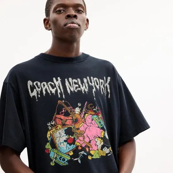 COACH OUTLET Cartoons Relaxed T-shirt In Organic Cotton - Navy