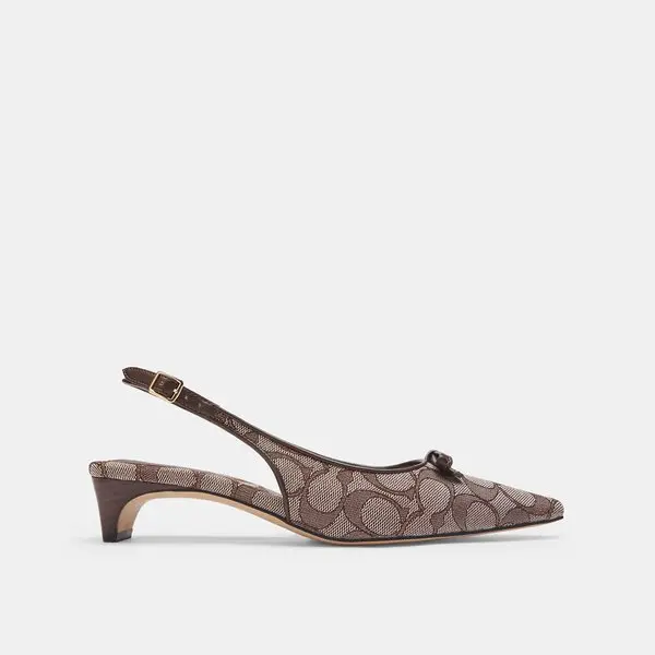 COACH OUTLET Bow Slingback Heel In Signature Jacquard