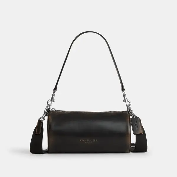 COACH OUTLET Andre Barrel Bag 24 In Loved Leather - Silver/black Brown