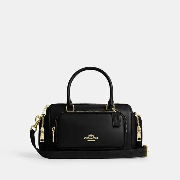 COACH OUTLET Rowan Satchel Bag With Pockets - Gold/black