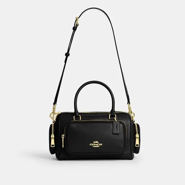 COACH OUTLET Rowan Satchel Bag With Pockets - Gold/black
