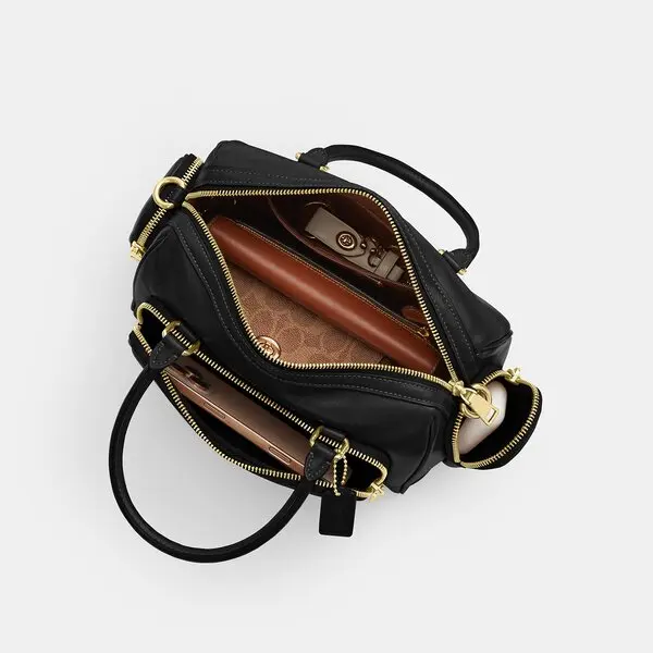 COACH OUTLET Rowan Satchel Bag With Pockets - Gold/black