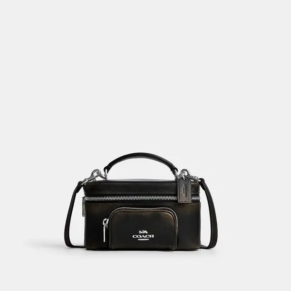 COACH OUTLET Rainer Crossbody Bag 18 With Pocket In Loved Leather - Silver/black Brown
