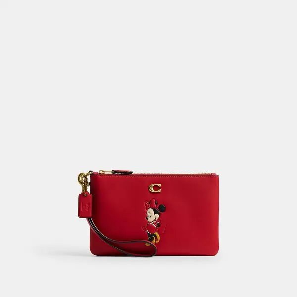 COACH Disney X Essential Small Wristlet With Minnie Mouse