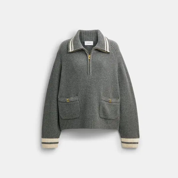COACH Heritage C Quarter Zip Knit Polo