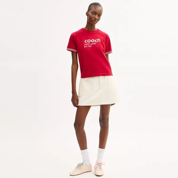 COACH Raglan Jersey T-shirt In Organic Cotton