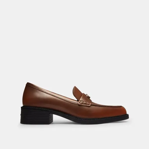 COACH Pointed Toe Loafer Shoes In Loved Leather - Saddle