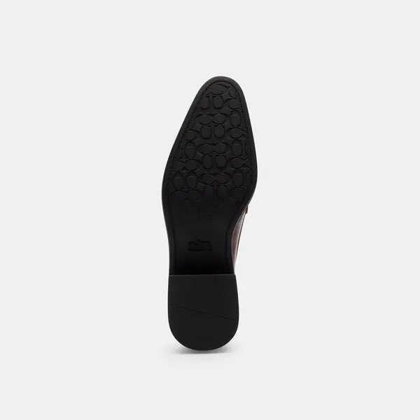 COACH Pointed Toe Leather Loafers - Saddle