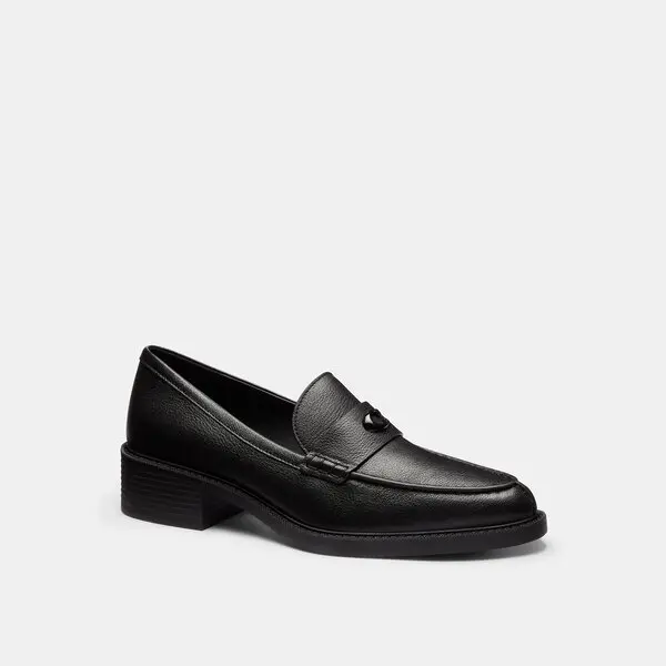 COACH Pointed Toe Loafer Shoes - Black