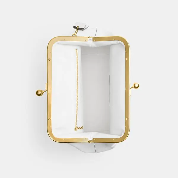 COACH Kisslock Frame Bag 27 - Brass/chalk