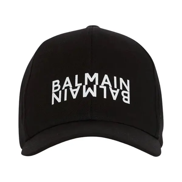 Balmain Double Loto Cotton Hat - Black