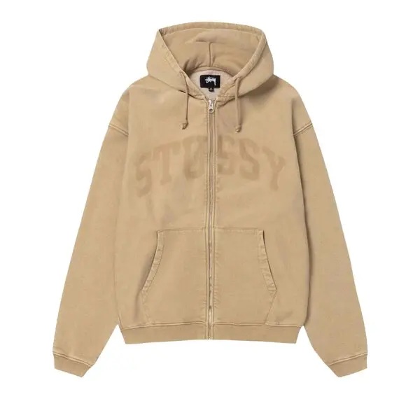 StÜssy Faded Graphic Zip Hood 'washed Beige