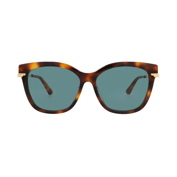 Bottega Veneta Cat Eye Sunglasses 'havana/gold/green
