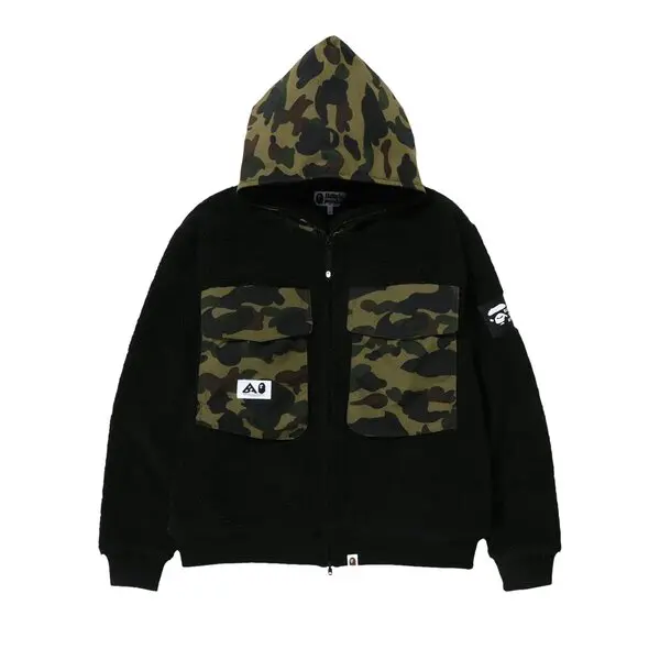 A BATHING APE Big Pocket Relaxed Fit Boa Jacket