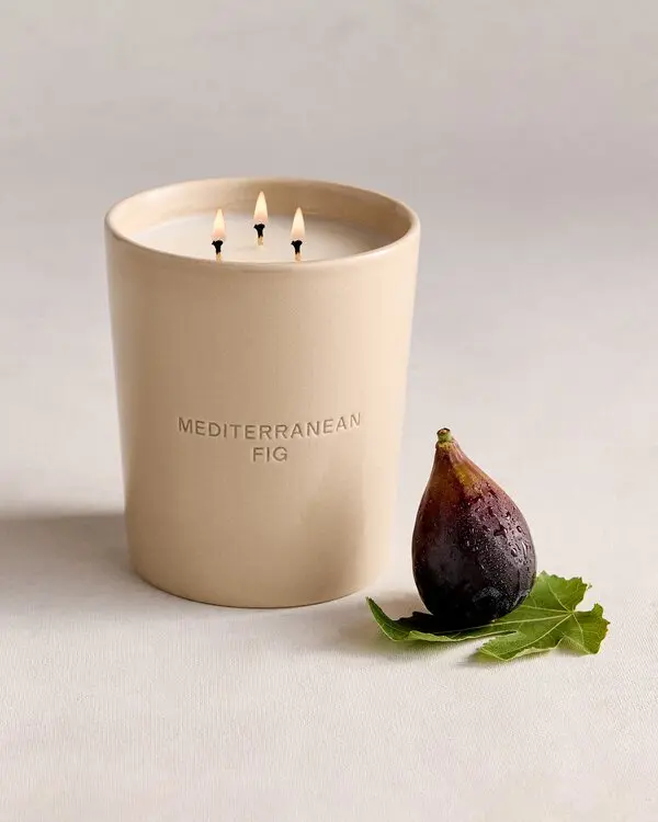Quince Mediterranean Fig 3-wick Luxury Candle, Plant-based Wax