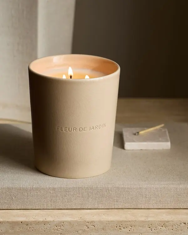 Quince Fleur De Jardin 3-wick Luxury Candle, Plant-based Wax