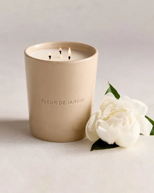 Quince Fleur De Jardin 3-wick Luxury Candle, Plant-based Wax