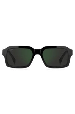 BOSS Black Acetate Sunglasses With Green Gradient Lenses