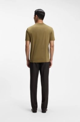 BOSS Crewneck T-shirt In Mercerized Supima Cotton - Beige