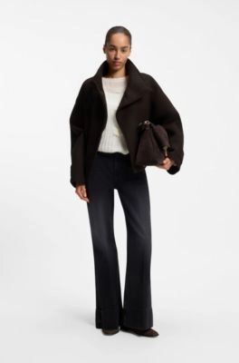 BOSS Relaxed-fit Coat With Two-tone Texture