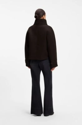 BOSS Relaxed-fit Coat With Two-tone Texture