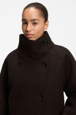 BOSS Relaxed-fit Coat With Two-tone Texture