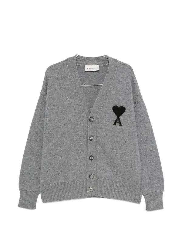 AMI Paris De Coeur Wool Cardigan