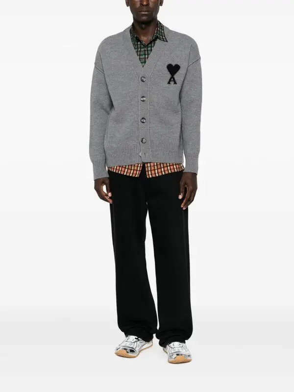 AMI Paris De Coeur Wool Cardigan