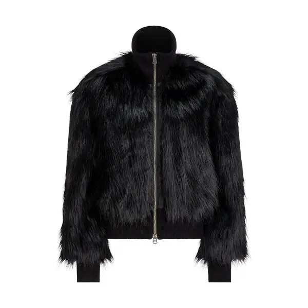 LOVE AND NOSTALGIA Fur Bomber Jacket